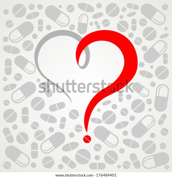 Question Mark Medicine Background Pills Place Stock Vector (Royalty ...