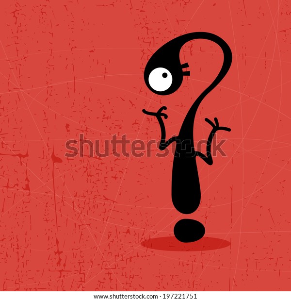 Question Mark Monster On Grunge Background Stock Vector (Royalty Free ...