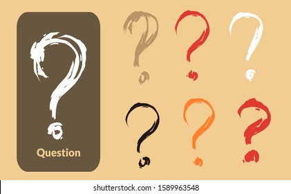 Question Mark Nature Brush Question Tag: เวกเตอร์สต็อก (ปลอดค่า ...