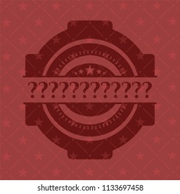 Question Mark Realistic Red Emblem Stock Vector (Royalty Free ...
