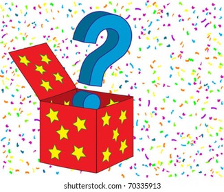 Vektor Stok Question Mark Sign Coming Out Box (Tanpa Royalti) 70335913 ...