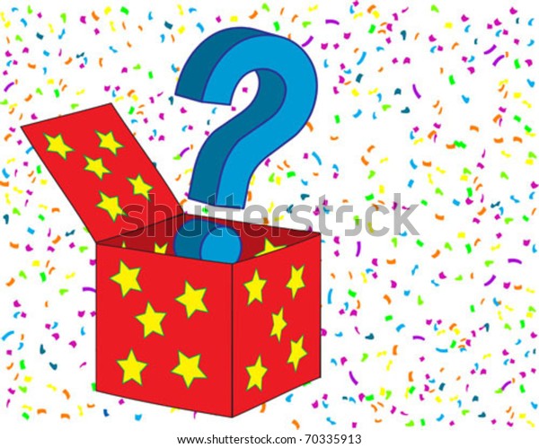 Vektor Stok Question Mark Sign Coming Out Box (Tanpa Royalti) 70335913 ...