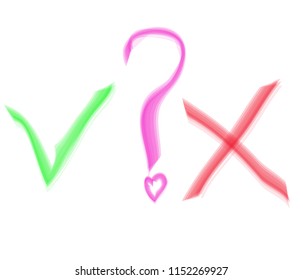 Question Mark Symbolic X Ok Choice Stock Vector (Royalty Free ...