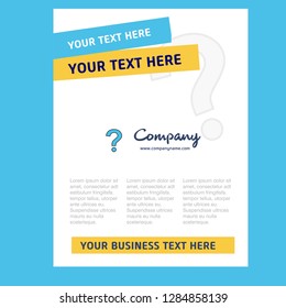 Question Mark Title Page Design Company Stock Vector (Royalty Free ...