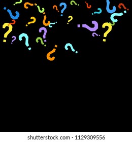 Question Marks Scattered On Black Background Stock Vector (Royalty Free ...