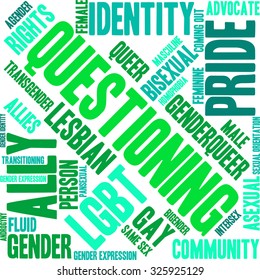 Questioning Lgbt Word Cloud On White Stock Vector (Royalty Free ...