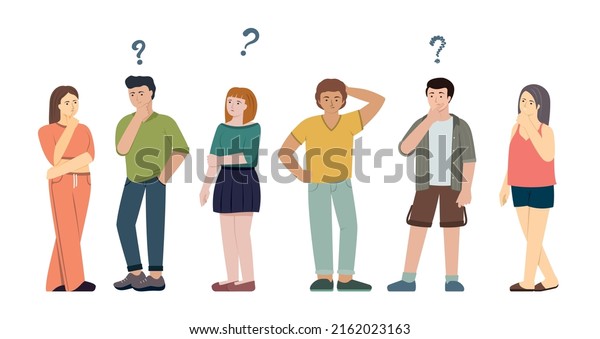 Questioning People Standing Persons Thinking Have: vetor stock (livre ...