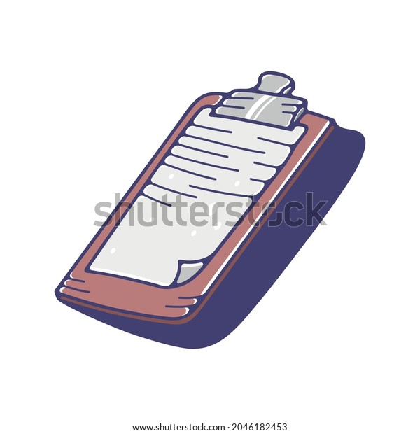 Vektor Stok Questionnaire Checklist On White Background Cute (Tanpa ...