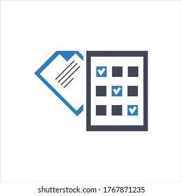 Questionnaire Icon On White Background Stock Vector (Royalty Free ...