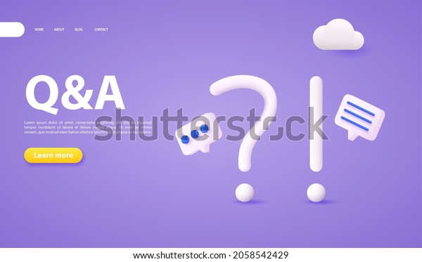Questions Answers Concept Banner Question Exclamation Stock Vector ...