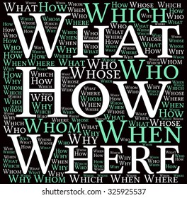 Questions Word Cloud On Black Background Stock Vector (Royalty Free ...