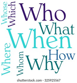 Questions Word Cloud On White Background Stock Vector (Royalty Free ...