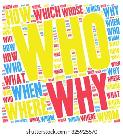 Questions Word Cloud On White Background Stock Vector (Royalty Free ...