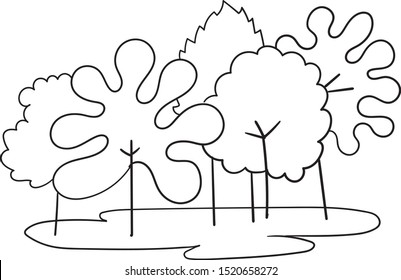 Quick Sketch Trees Various Shapes Stock Vector (Royalty Free ...
