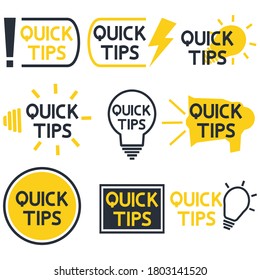 Quick Tips Yellow Black Color Icon Stock Vector (Royalty Free ...