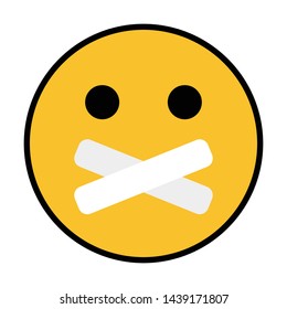 Quiet Emoticon Flat Style Vector Stock Vector (Royalty Free) 1439171807 ...
