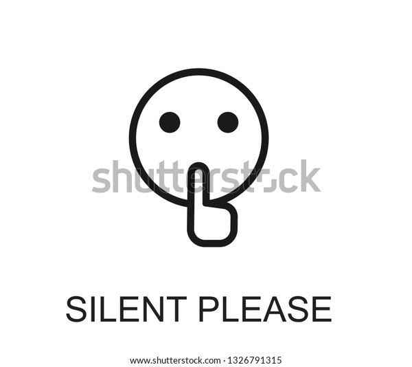 Quiet Icon Silent Please Icon Vector庫存向量圖 (免版稅) 1326791315
