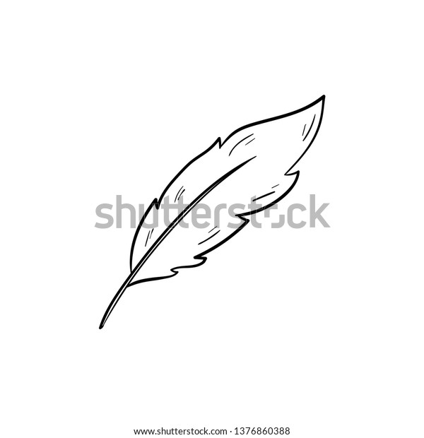 Quill Doodle Vector Drawing Stock Vector (Royalty Free) 1376860388 ...