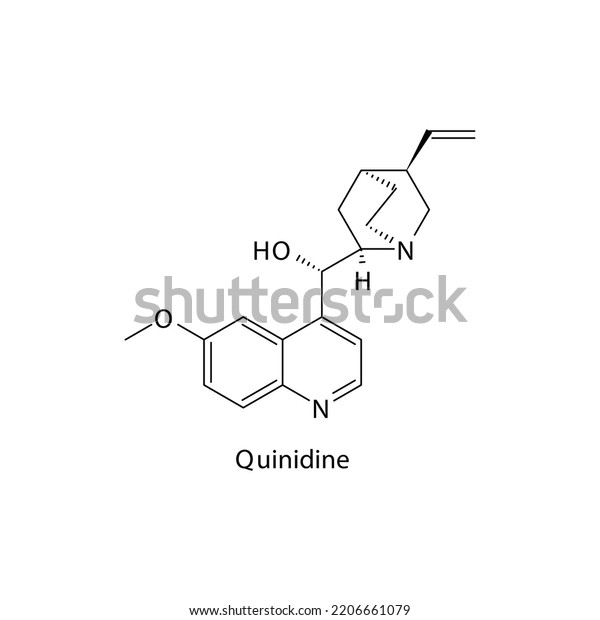 Quinidine Molecule Flat Skeletal Structure Class Stock Vector (Royalty Free) 2206661079 ...