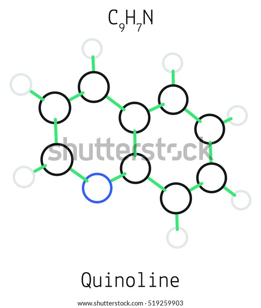 Quinoline C9h7n Molecule Isolated On White Stock Vector (Royalty Free ...