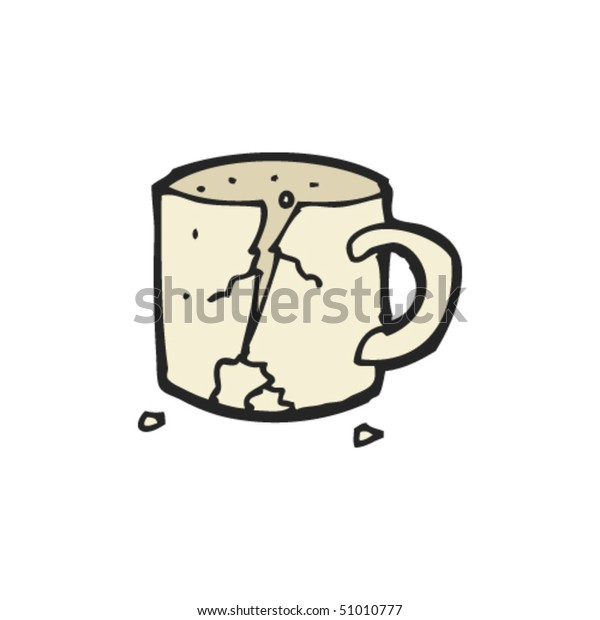 Quirky Drawing Broken Mug Stock Vector (Royalty Free) 51010777
