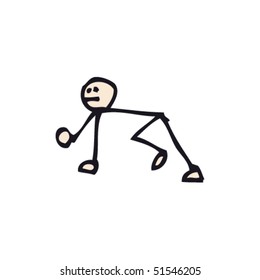 Quirky Drawing Crawling Stick Man: เวกเตอร์สต็อก (ปลอดค่าลิขสิทธิ์ ...