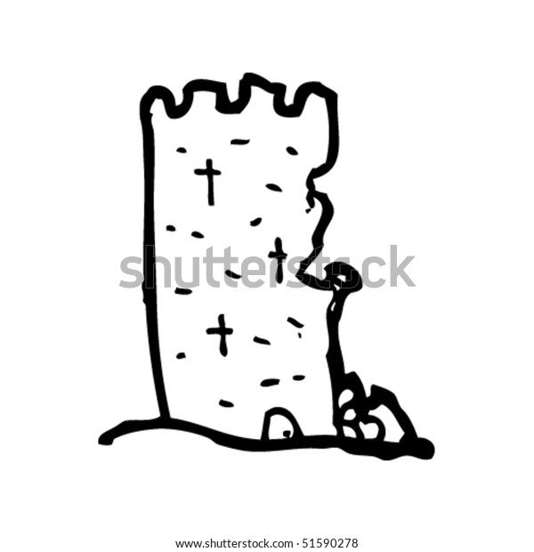 Quirky Drawing Crumbling Tower Stock Vector (Royalty Free) 51590278