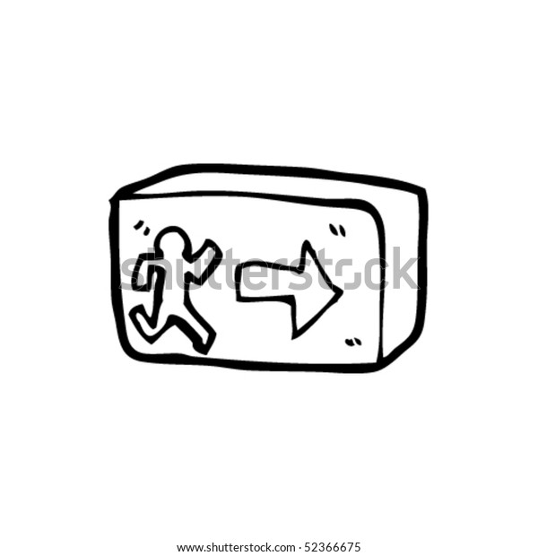 Quirky Drawing Emergency Exit Sign Stock Vector (Royalty Free) 52366675 ...