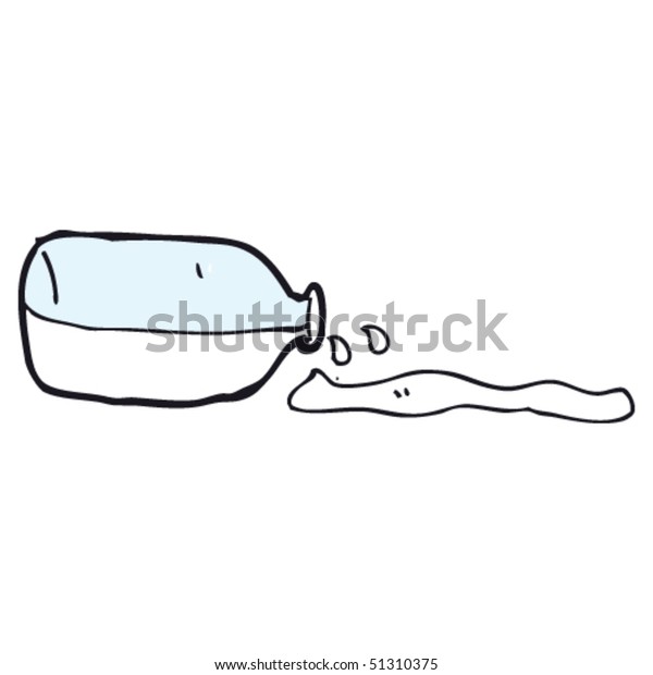 Quirky Drawing Spilled Milk Stock Vector (Royalty Free) 51310375