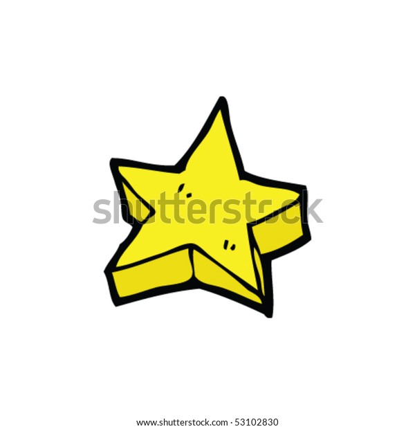 Quirky Gold Star Drawing Stock Vector (Royalty Free) 53102830