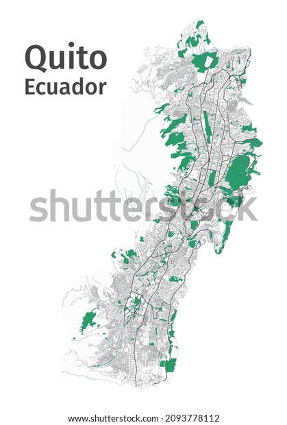 Quito Vector Map Detailed Map Quito Stock Vector (Royalty Free ...