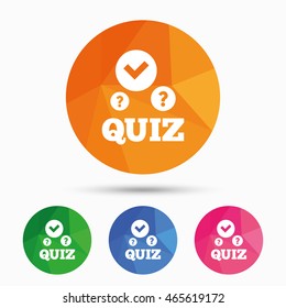 Quiz Check Question Marks Sign Icon Stock Vector (Royalty Free ...