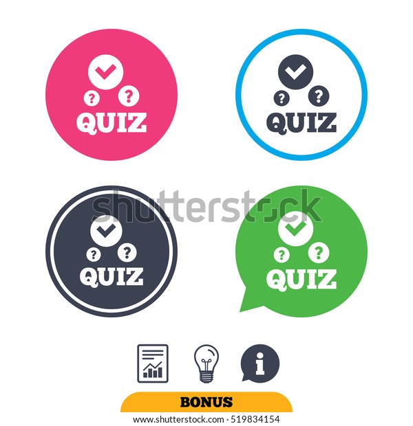 Quiz Check Question Marks Sign Icon Stock Vector (Royalty Free ...