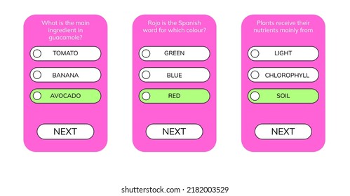 Quiz Game Test Menu Template Quiz Stock Vector (Royalty Free ...