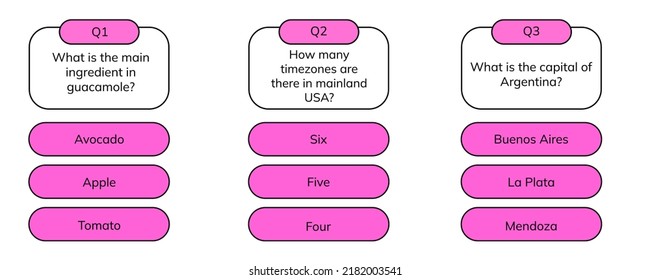 Quiz Game Test Menu Template Quiz Stock Vector (Royalty Free ...