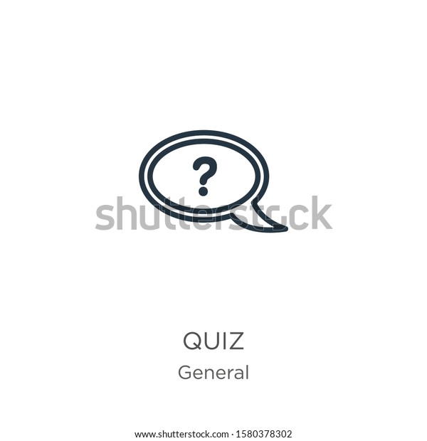 Quiz Icon Thin Linear Quiz Outline Stock Vector (Royalty Free) 1580378302