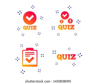 Quiz Icons Checklist Check Mark Symbol Stock Vector (Royalty Free ...