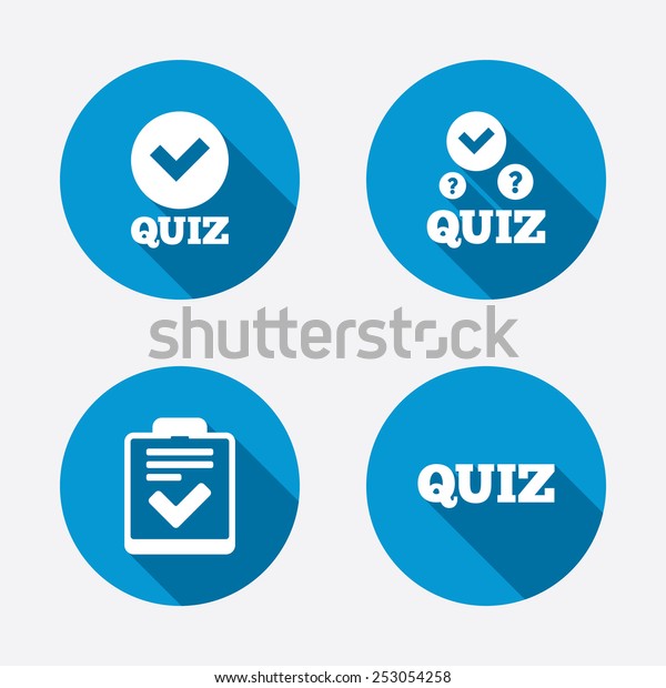 Quiz Icons Checklist Check Mark Symbol Stock Vector (Royalty Free ...
