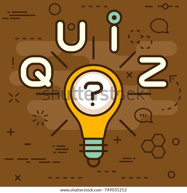 Quiz Lamp Line Concept Vector Illustration Stock Vector (Royalty Free ...