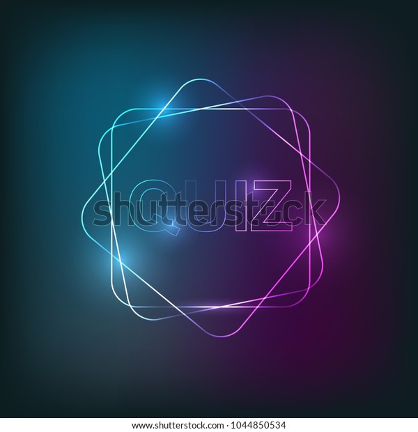 Quiz Neon Light Background: vector de stock (libre de regalías ...