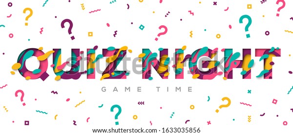 Quiz Night Typography Design Abstract Paper Stock Vector (Royalty Free ...