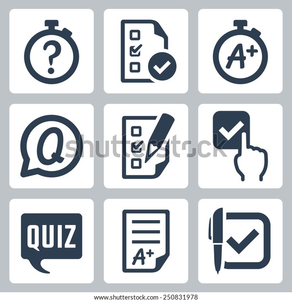 Quiz Related Vector Icon Set Stock Vector (Royalty Free) 250831978