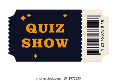 Quiz Show Ticket White Background Stock Vector (Royalty Free ...