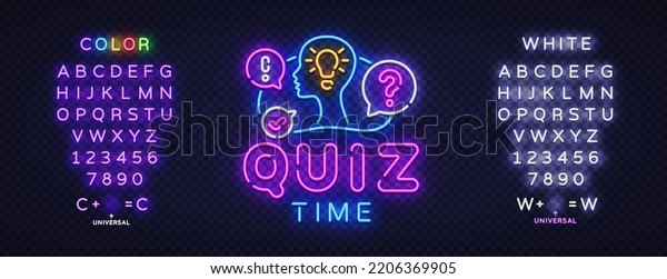 Quiz Time Neon Sign Vector Quiz Stock Vector (Royalty Free) 2206369905 ...