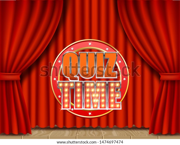Quiz Time Signboard Glowing Lights On Stock Vector (Royalty Free ...