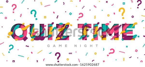 Quiz Time Typography Design Abstract Paper Stock Vector (Royalty Free ...