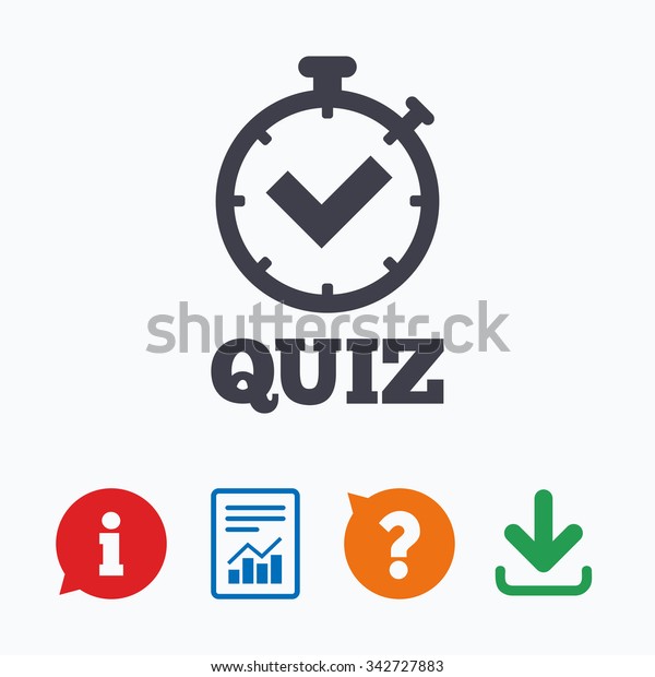 Quiz Timer Sign Icon Questions Answers Stock Vector (Royalty Free ...