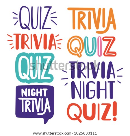 Quiz Trivia Funny Game Concept Set Stock Vector (Royalty Free ...