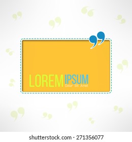 Quotation Background Quote Sign Yellow Text Stock Vector (Royalty Free ...