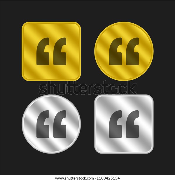 Quotation Mark Gold Silver Metallic Coin Stock Vector (Royalty Free ...
